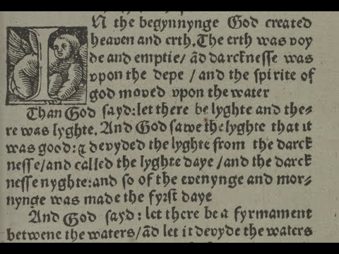 Genesis 1 from the Tyndale Bible, read in early 16th century English pronunciation