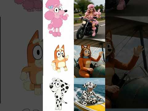 🐾 BLUEY friends and family: Bluey, Bingo, Bandit, Chilli, Muffin, Stripe & Lucky #shorts #bluey