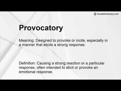 Provocatory Meaning