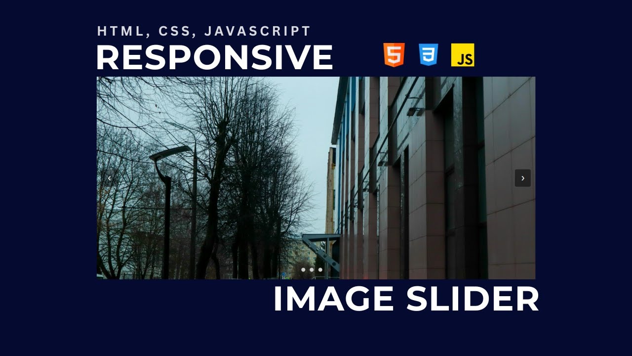 Responsive Image Slider | with Navigation Button & Auto play HTML, CSS & JS  | JavaScript Project