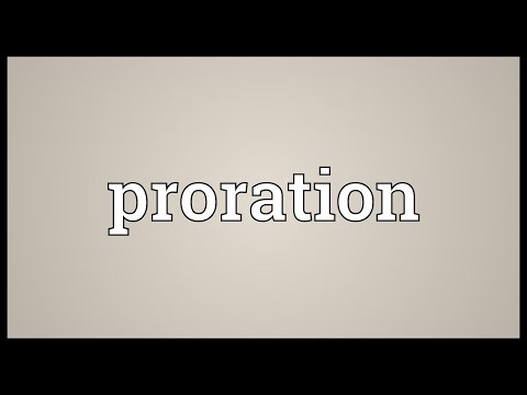 Proration Meaning