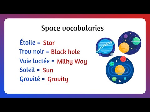 20 MOTS de VOCABULAIRE en ANGLAIS sur l'ESPACE