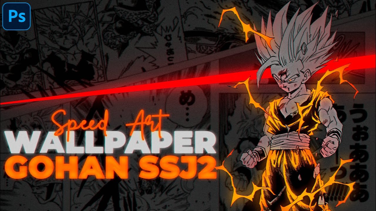 🔥Speed Art Wallpaper de Gohan Ssj2🔥 Photoshop 2023
