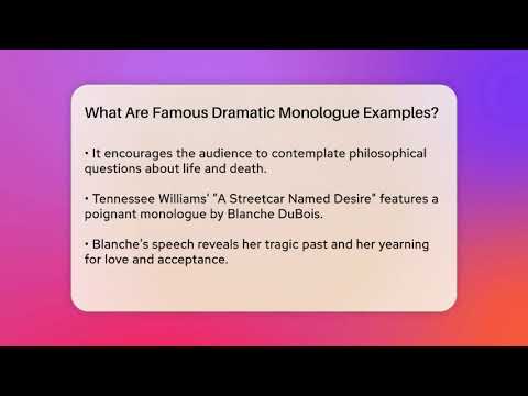 What Are Famous Dramatic Monologue Examples? - Literary Icons