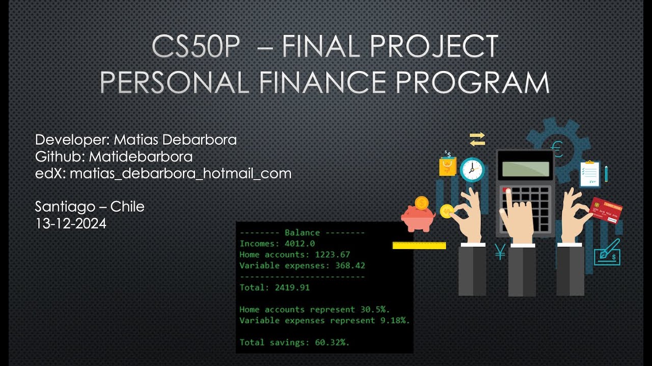 CS50P Final project: personal finance program