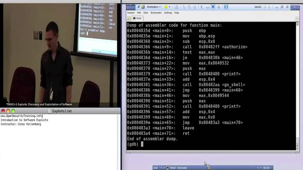 OpenSecurityTraining: Introduction To Software Exploits (day 1, part 1)