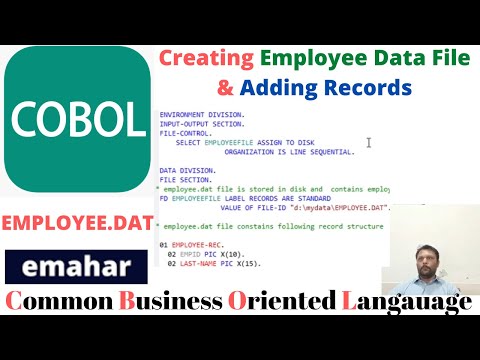 Creating Employee Data File & Adding Records |COBOL