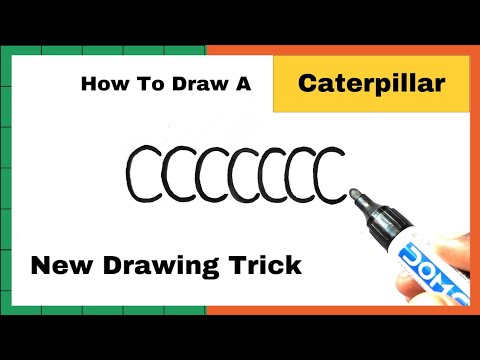 How To Draw A Caterpillar From The Letter C | Caterpillar Drawing | Easy Drawing | Drawing Steps 101
