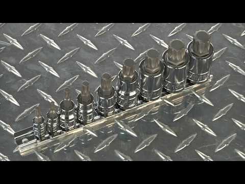Klutch Triple Square Bit Socket Set - 9-Pc.
