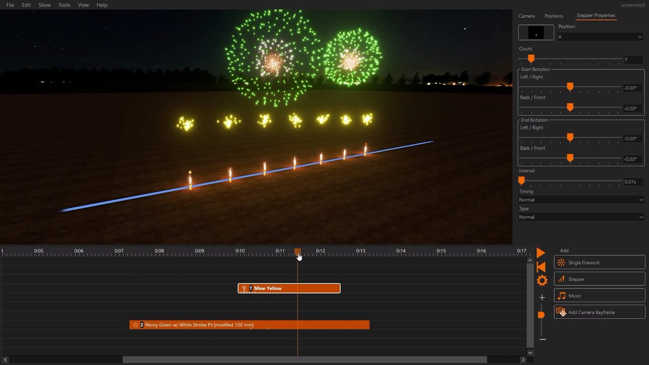 Simple Pyrotechnic Show Planning and Visualization with FWsim Pro