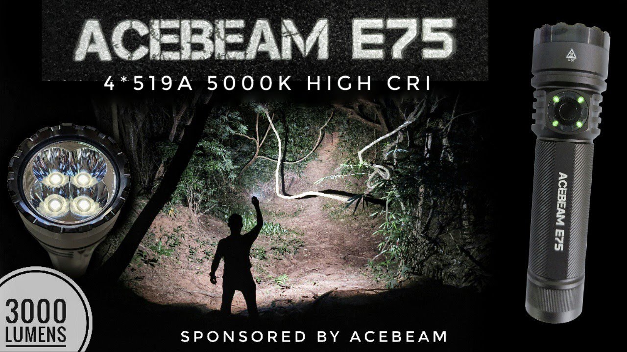 Acebeam E75 519A High CRI Review - 21700 Flashlights - BudgetLightForum.com