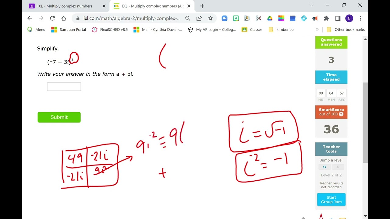 IXL   Multiply complex numbers Algebra 2 practice   Google Chrome 2022 11 01 18 43 21