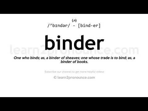 Pronunciation of Binder | Definition of Binder