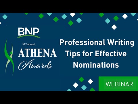 ATHENA Awards: Professional Writing Tips for Effective Nominations