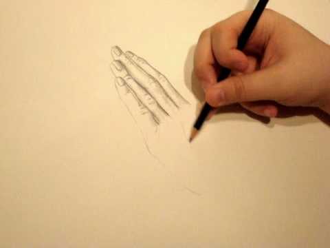 how to draw praying hands pose #1 --part 2