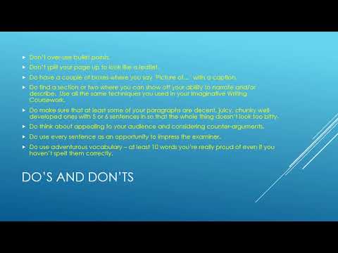 IGCSE English Language Writing a Leaflet
