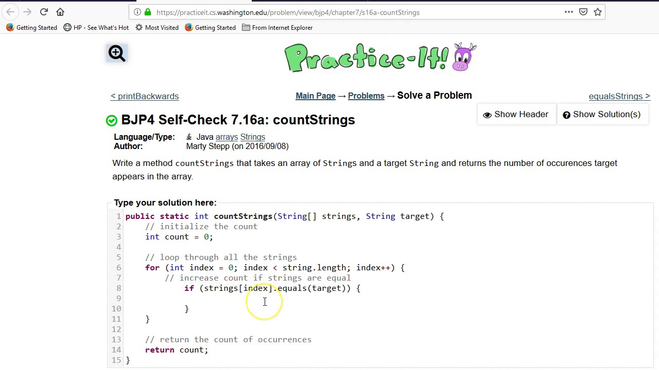 Building Java Programs Chapter 7.16a countStrings