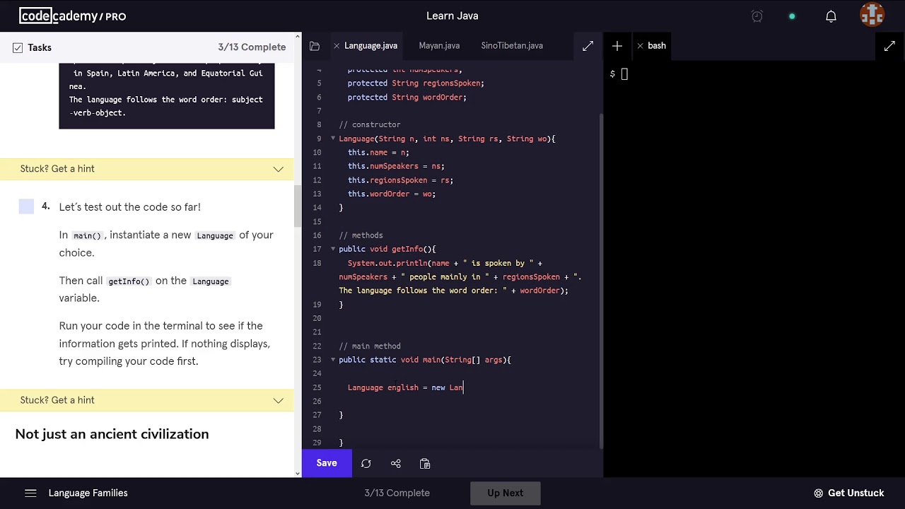 Learn Java - 8.2 Java Inheritance and Polymorphism Project | Codecademy Walkthrough