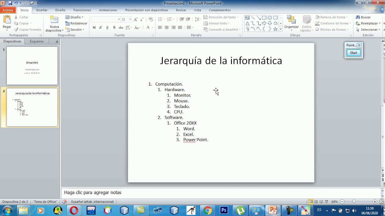 Las jerarquías en Power Ponit