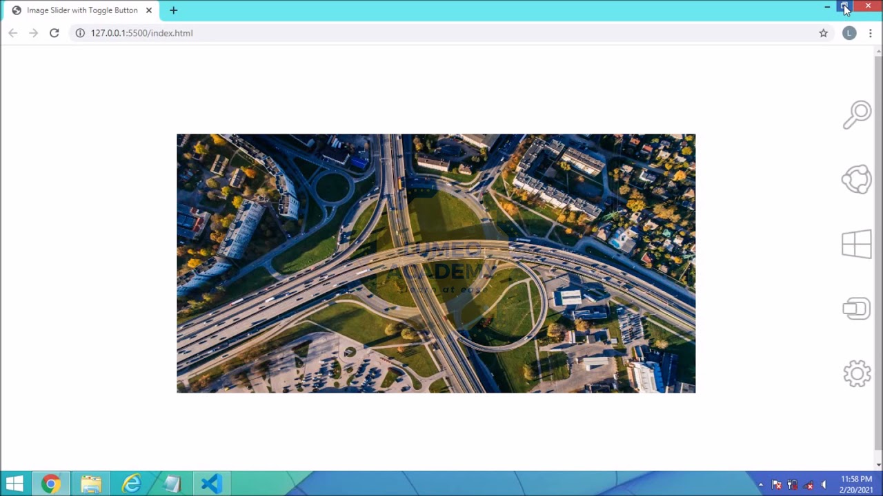 Image Slider with Toggle Button using HTML, CSS and JavaScript | LUMEO ACADEMY