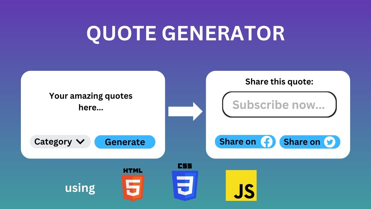 Build a Quote Generator Website from Scratch | HTML, CSS, & JavaScript Tutorial | RJ Coding Tips