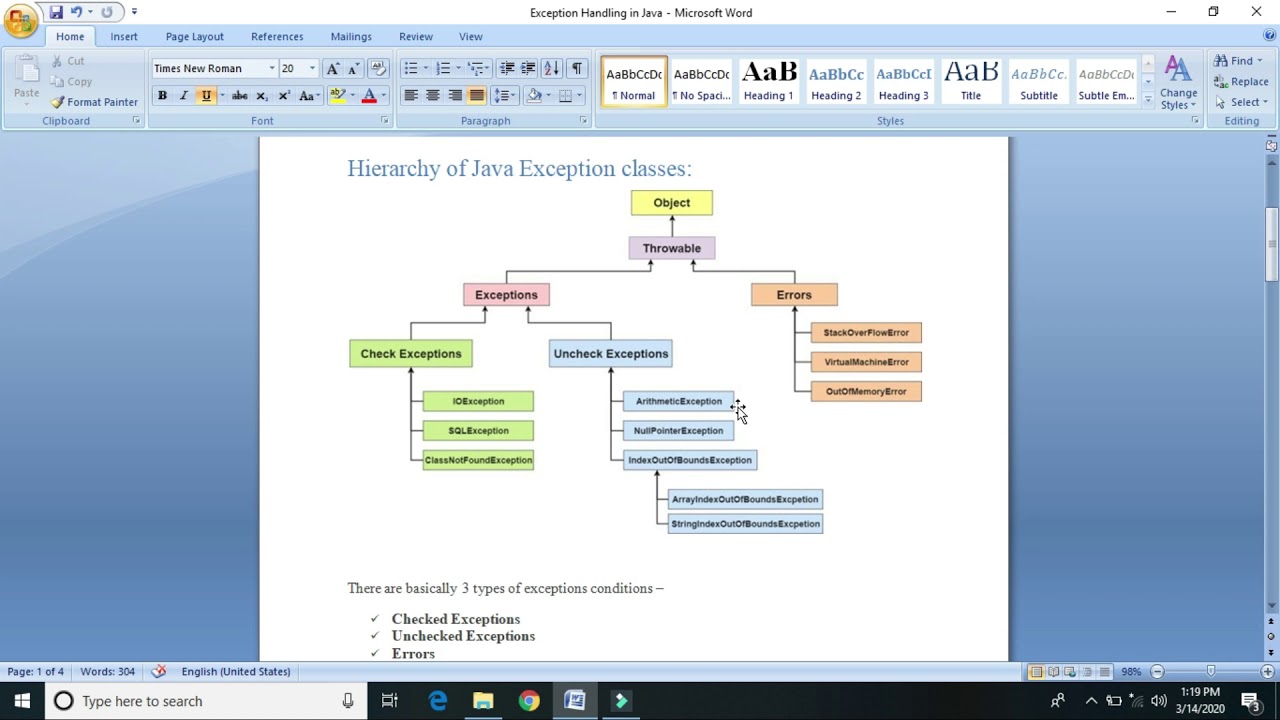 Exception Tutorial 1 #  Exception handling and exception hierarchy in java#JavaTCoding
