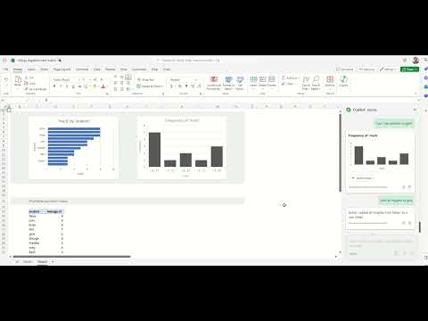 Using copilit to analyse student test results in excel