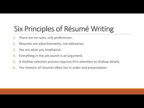 Professional Communication - Resume Writing 101