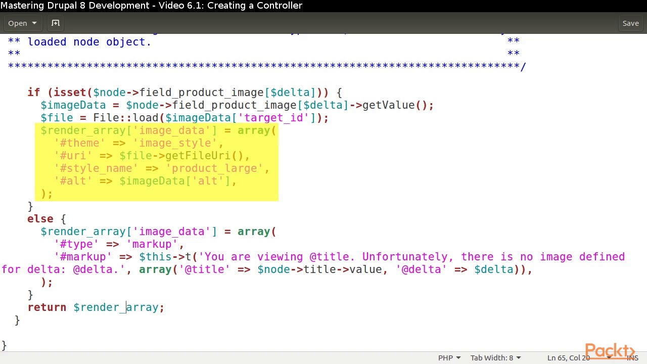 Mastering Drupal 8 Development : Creating a Controller| packtpub.com