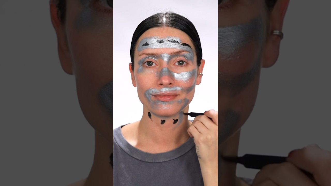 If I could be Silver everyday I just might 🤌🏼 TinWoman 🩶 #creativemakeup #bodypainting