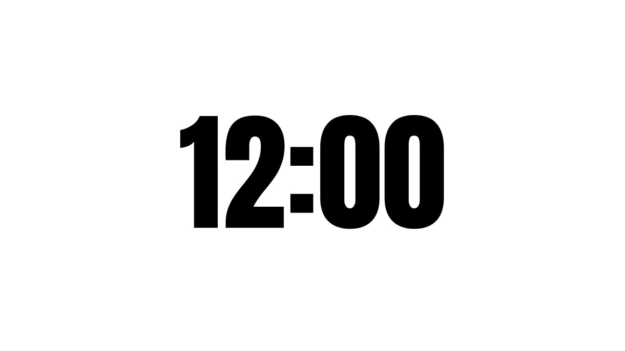12 MINUTE TIMER with ALARM | (No Music) - Timebased