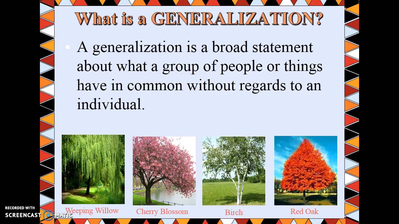 Inferences, Conclusions, & Generalizations