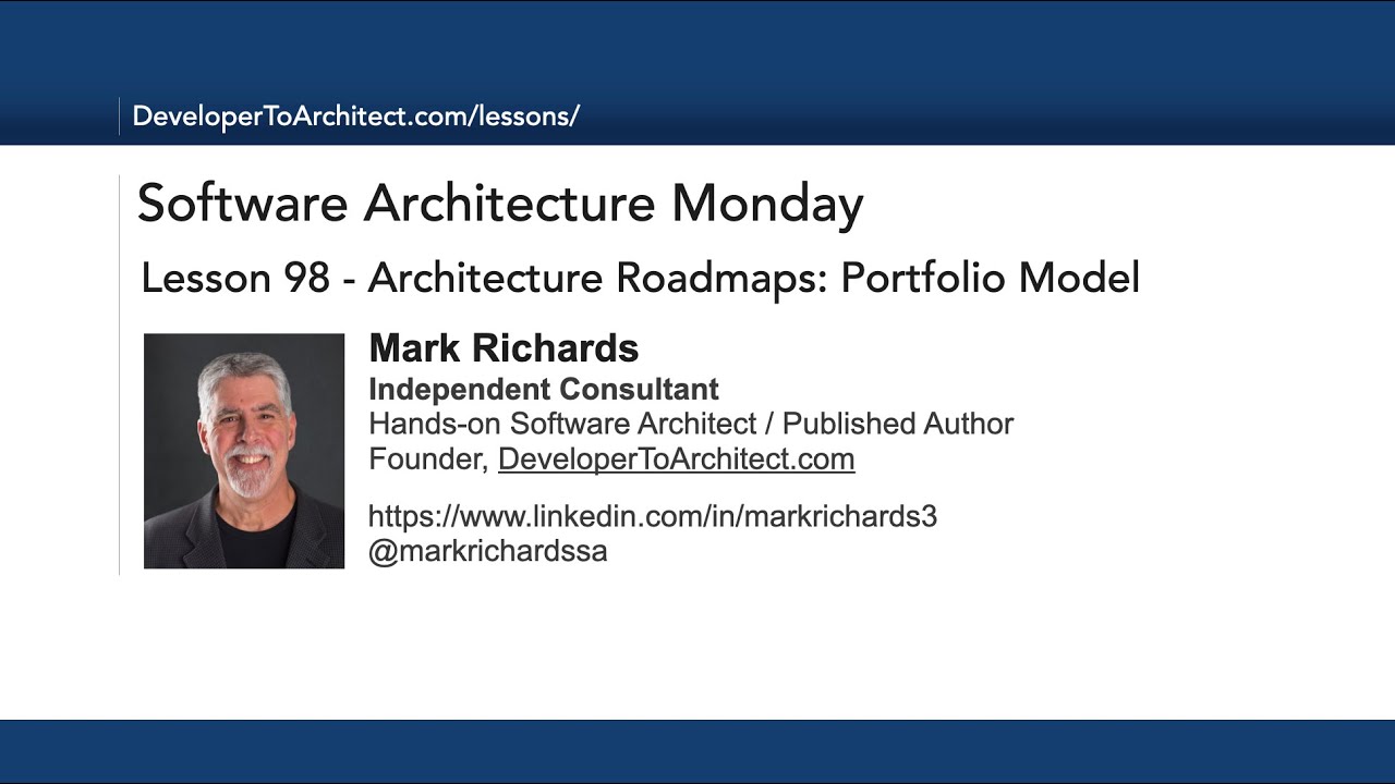 Lesson 98 - Architecture Roadmaps Portfolio Model