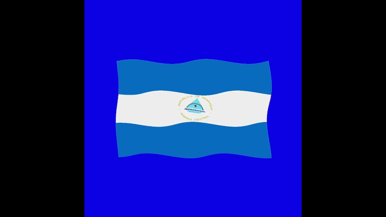 Nicaragua 2d flag green screen flag animation