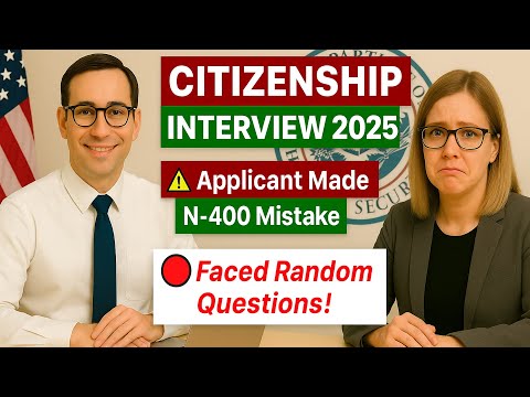 🔥U.S. Citizenship Interview 2025 – Applicant Made N-400 Mistake and Faced Random Questions