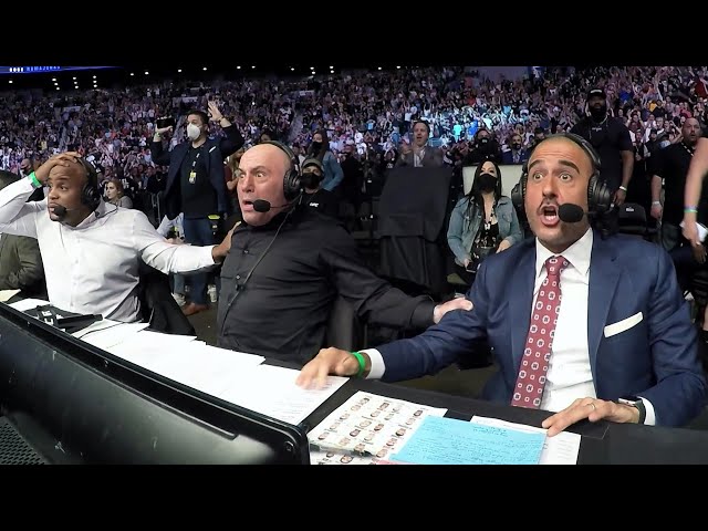 Joe Rogan UFc 287: WATCH: Joe Rogan nearly push Jon Anik out of his ...