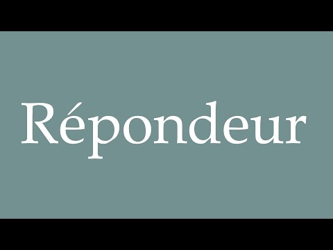 How to Pronounce ''Répondeur'' (Answering machine) Correctly in French