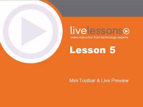 Excel Interface - Lesson 5 Mini Toolbar and Live Preview