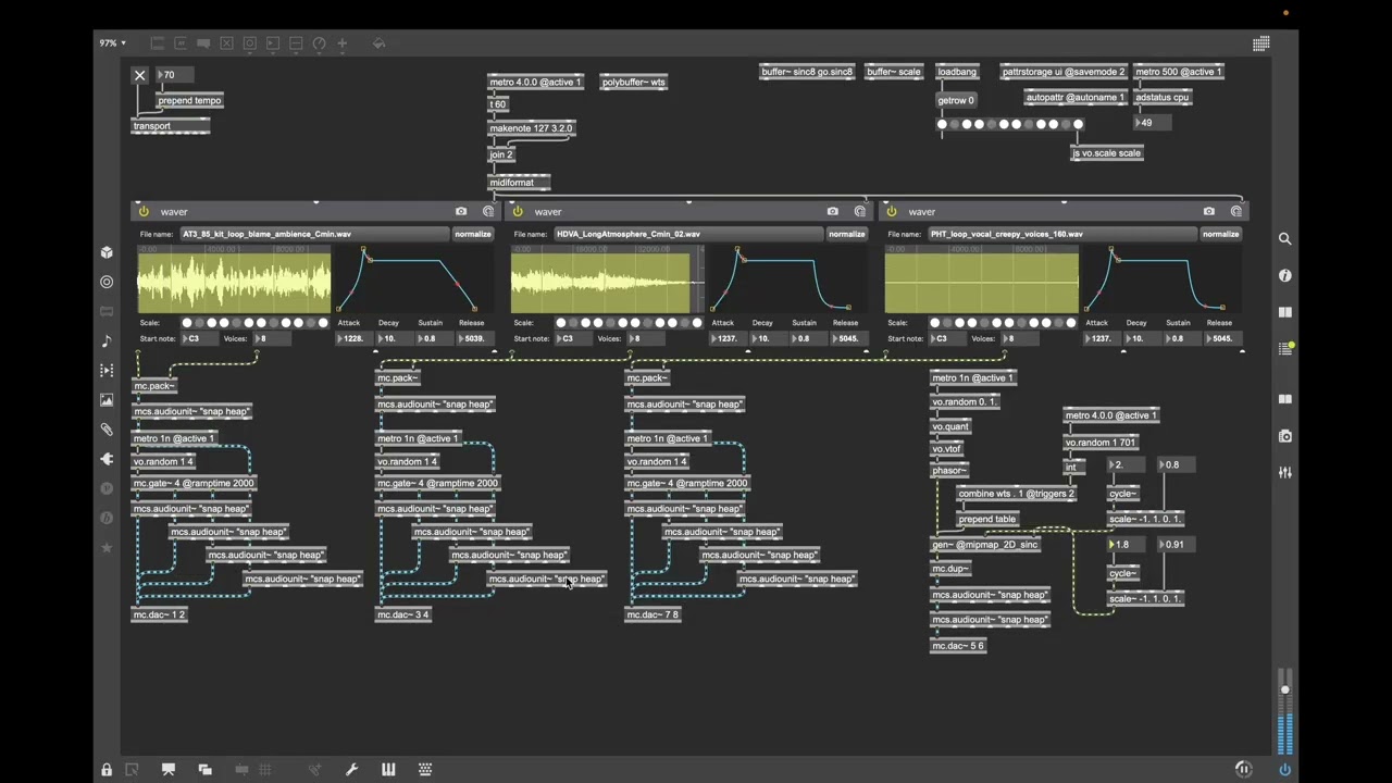 Max/MSP Effects crossfading
