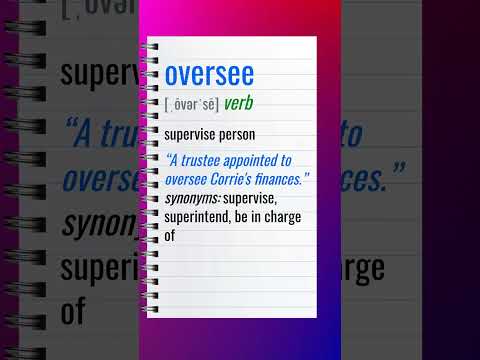 OVERSEE (C1 Advanced) Learn English Vocabulary