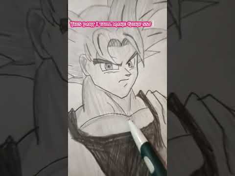 Drawing of Goku ssj god/part 5#gokudrawing #sketch #viralshort