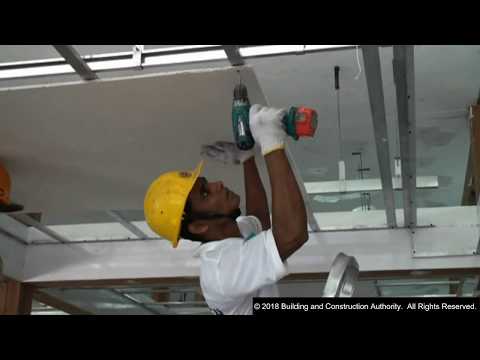Suspended Ceiling Installation (Fibrous Plaster) at BCA, Singapore