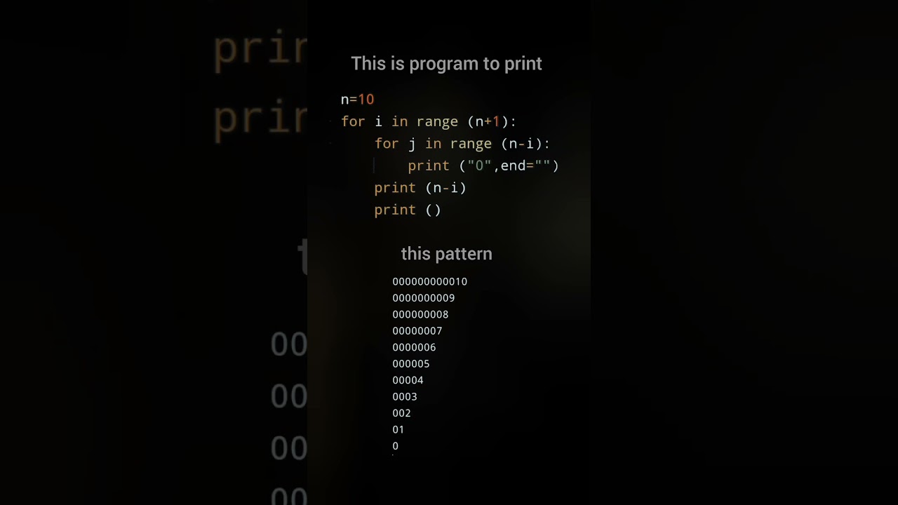 Python for beginners. Python pattern printing tricks #pythonpattern #pythonforbeginners #coding