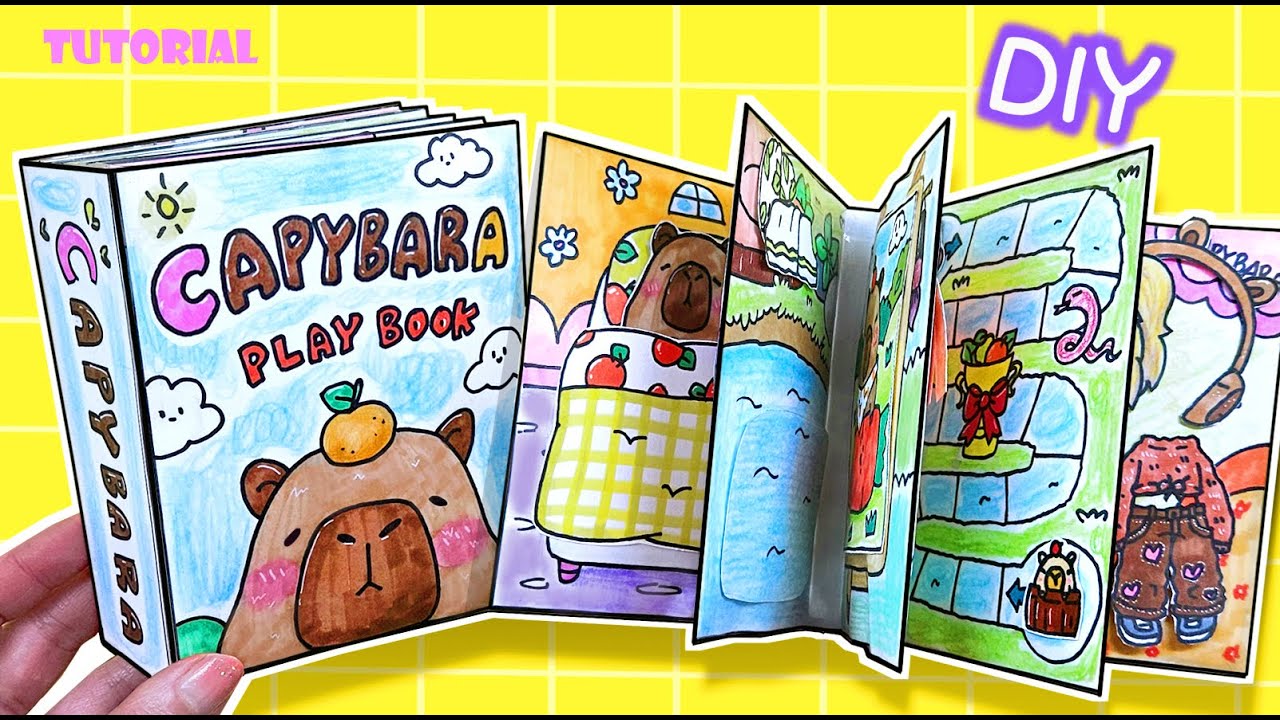 (Tutorial) Capybara Squishy Book DIY #gamebook #paperdiy #quietbook