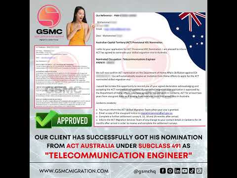 Subclass 41 Nomination for Telecommunication Engineer | Another Success Story in the Making!