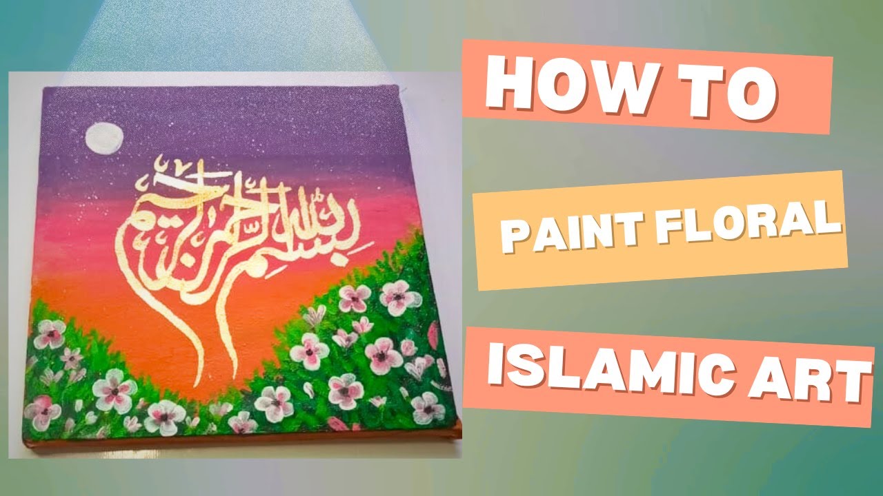 Step-by-step BISMILLAH in GOLD | Arabic Calligraphy paint with me 📿 no music, no talking