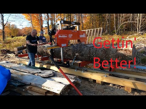 Another Big Log On Our MechMaxx SM-32 Sawmill! Cutting 2x4's For Our Off Grid Cabin!