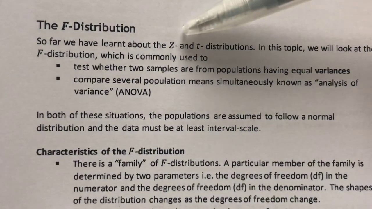 29. The F-distribution
