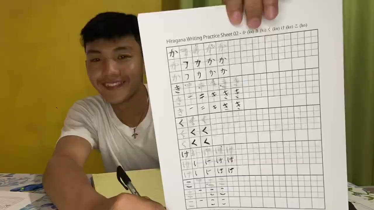 Hiragana Writing Practice Sheet 01 - 05
