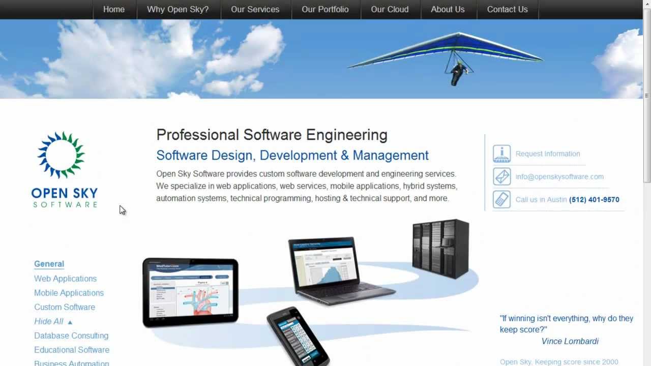 Open Sky Software Custom Web and Mobile Application Development